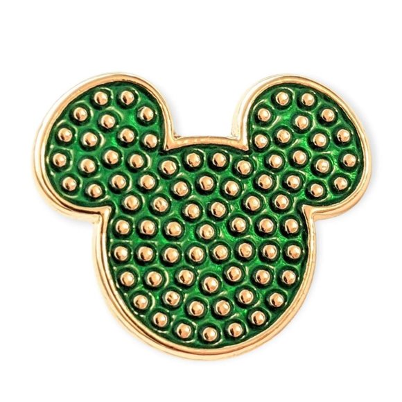 Disney | Jewelry | Mickey Mouse Disney Pin Green And Gold Mickey Icon ...